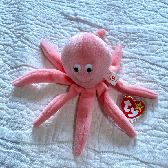 Ty | Toys | Vintage 9s Ty Inky Beanie Baby Plush Toy Pink Octopus Fish ...